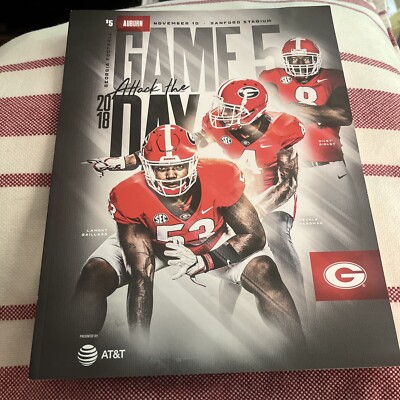 2018 UGA Georgia Bulldogs Program vs. Auburn Athens Gameday Kirby | eBay
