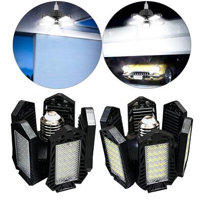 Foldable LED Garage Light Adjustable Angle Warehouse Ceiling Lighting ...