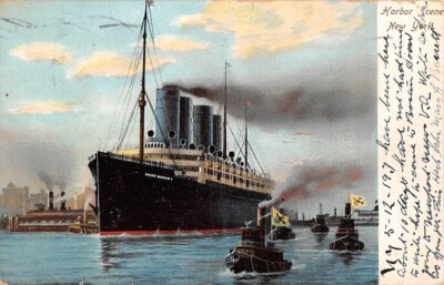 SS KAISER WILHELM II IN NYC HARBOR ~ NORD-DEUTSCHER LLOYD SHIP LINE ...