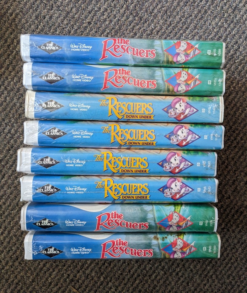 (2) Disney The Rescuers 1992 + Rescuers Down Under 1991 VHS Black ...