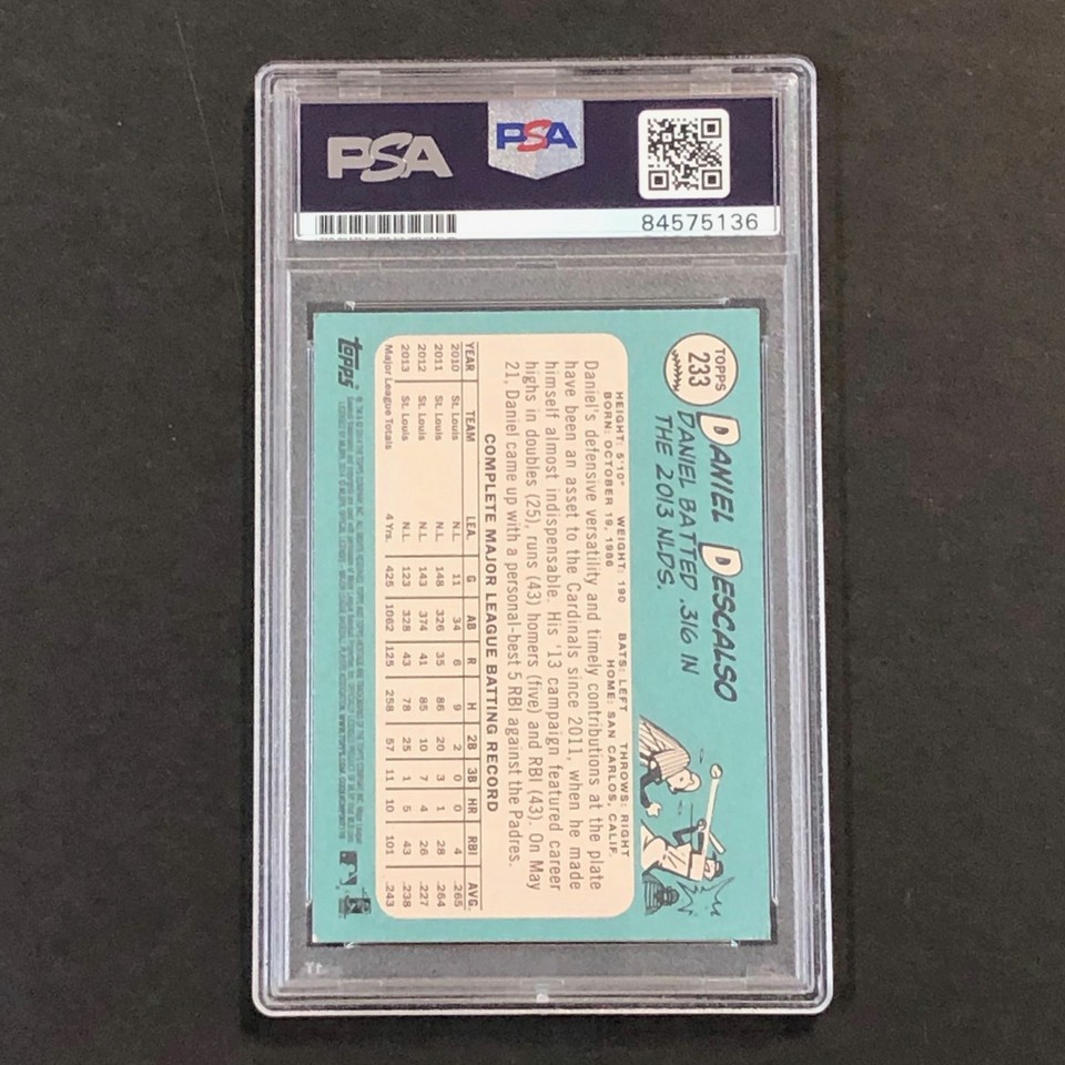 2014 Topps Heritage #233 Daniel Descalso Signed Card PSA Slabbed Auto ...