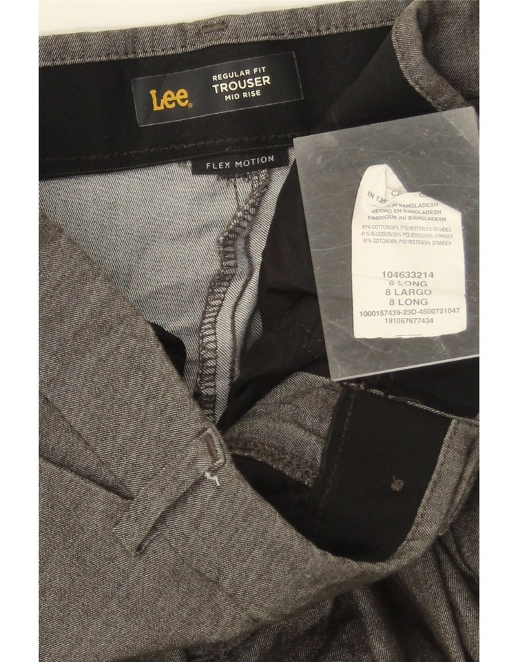 LEE Womens Long Mid Rise Casual Trousers US 8 Medium W30 L33 Grey DP25 ...