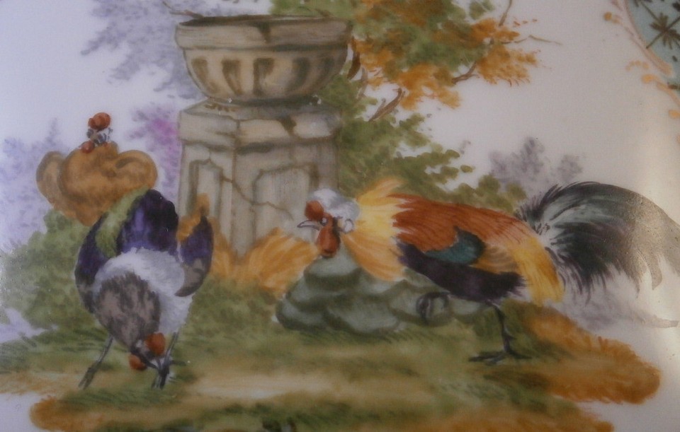 Antique Dresden Bird Scene Porcelain Scenic Box Porzellan Dose German ...