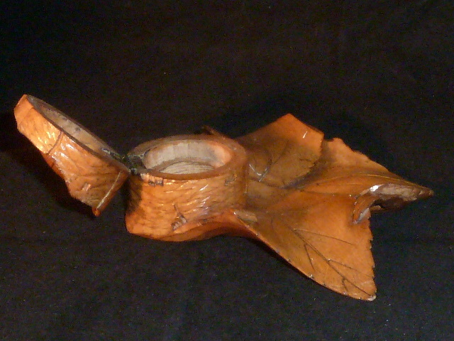 Rare Antique Black Forest Carved Inkwell | eBay