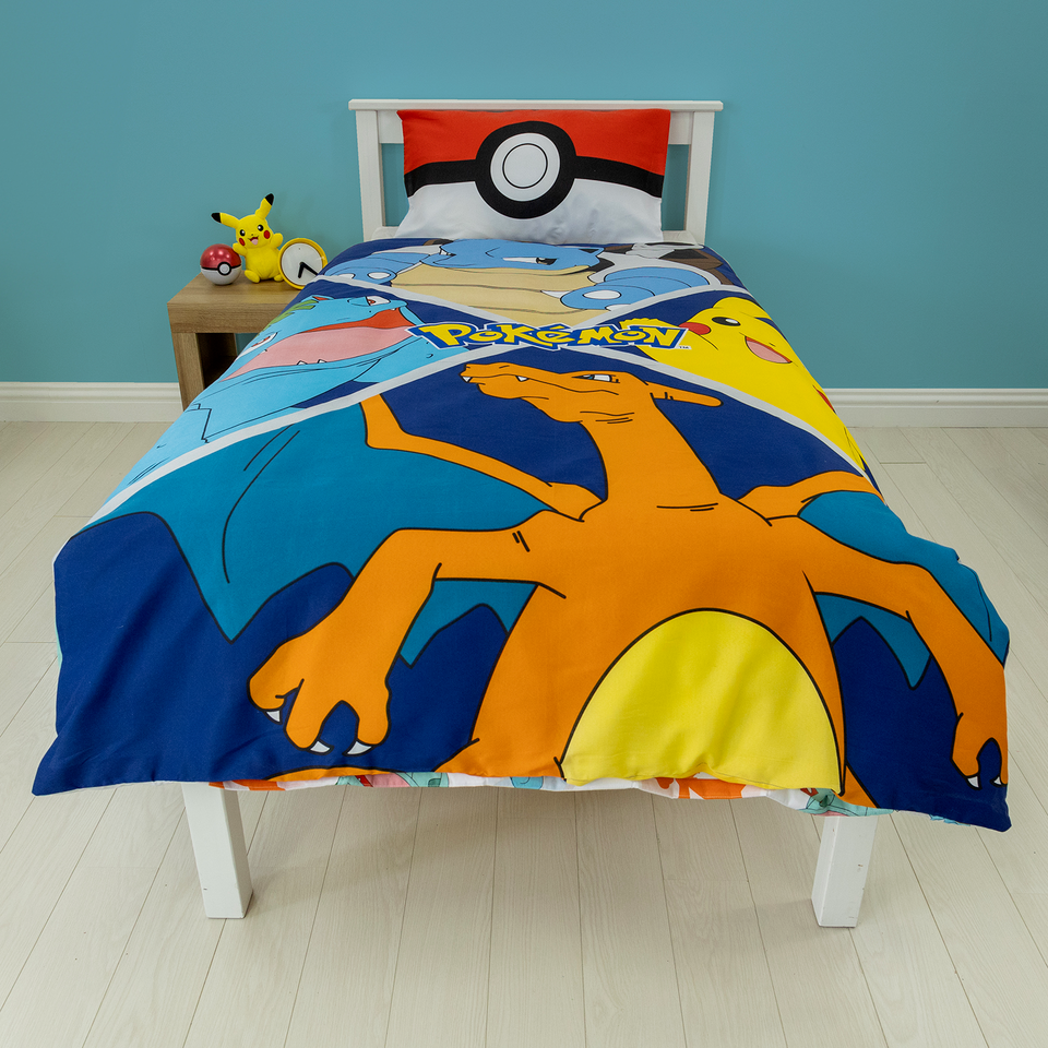 Pokemon Divide Single Duvet Cover Set Children's Reversible Bedding ...