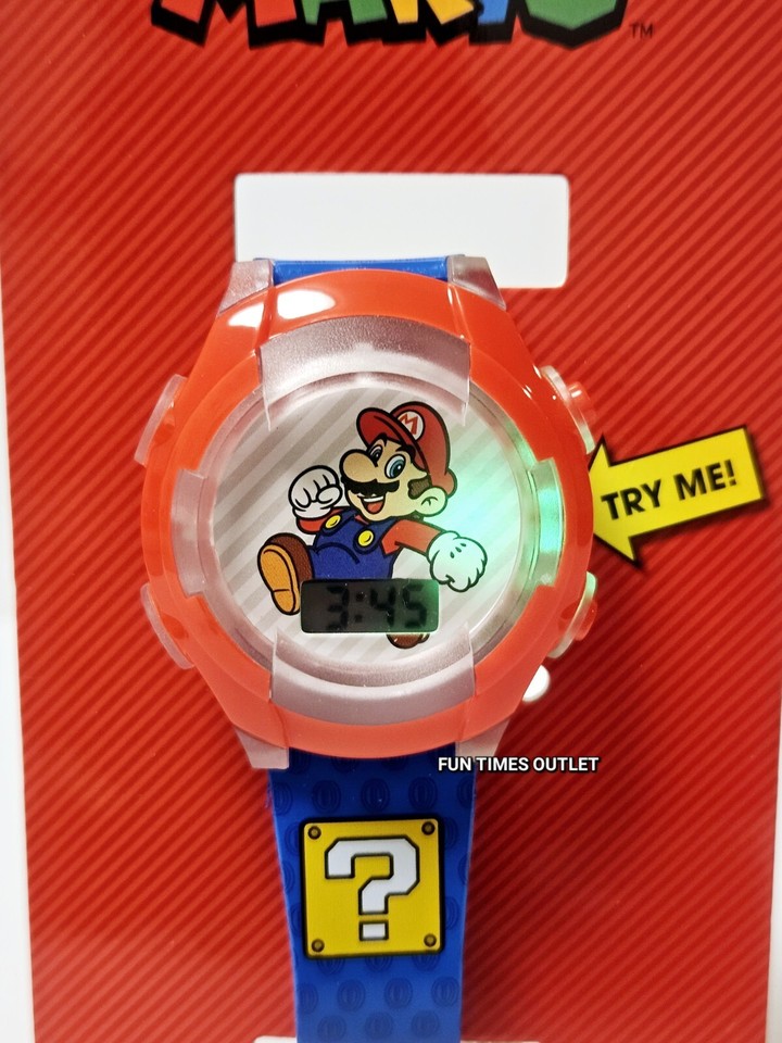 Super Mario Watch Kids Digital Wristwatch Flashing Lights Reloj ...