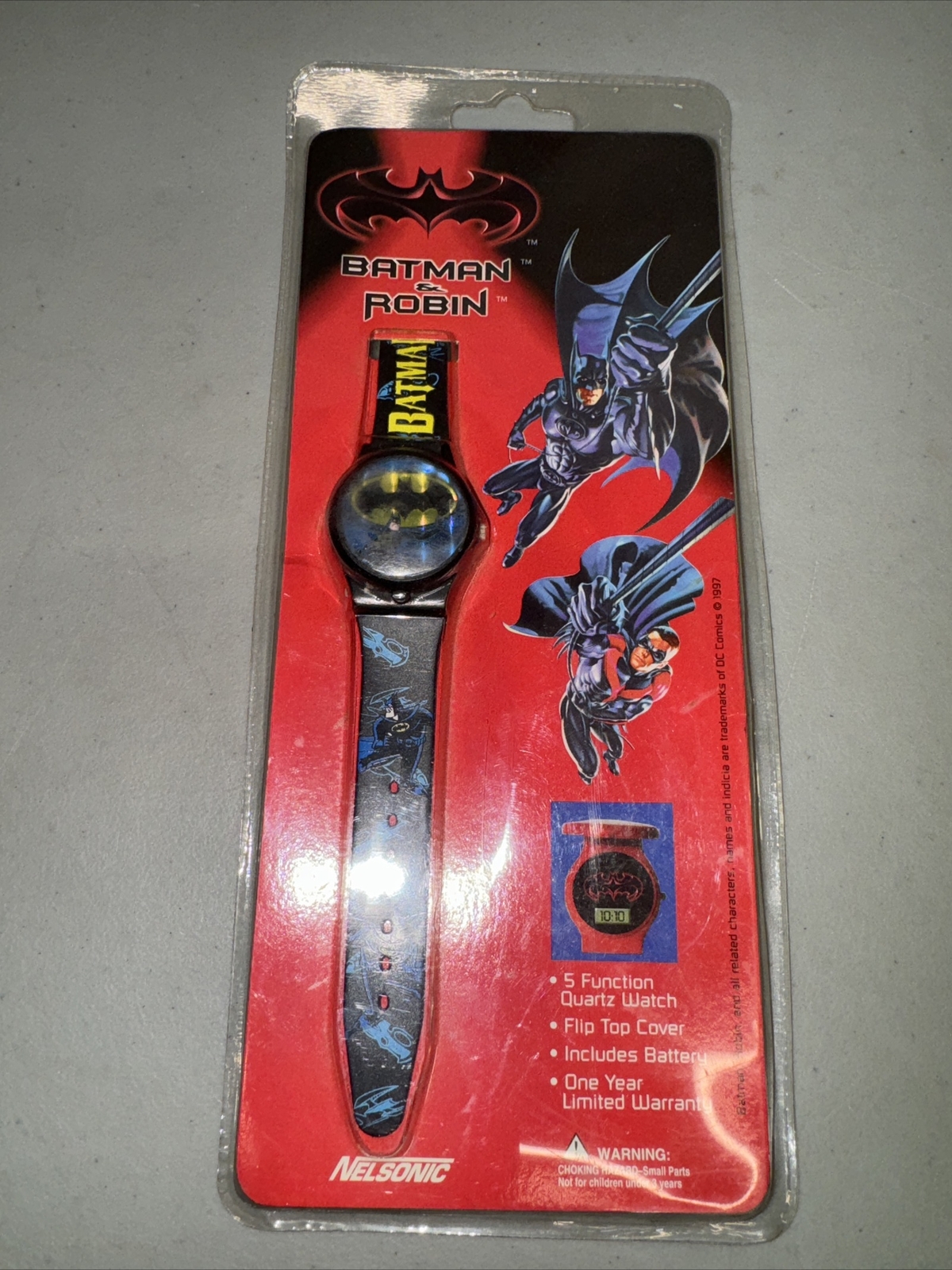Nelsonic Batman And Robin Flip Top 5 Function Quartz Digital Wrist ...