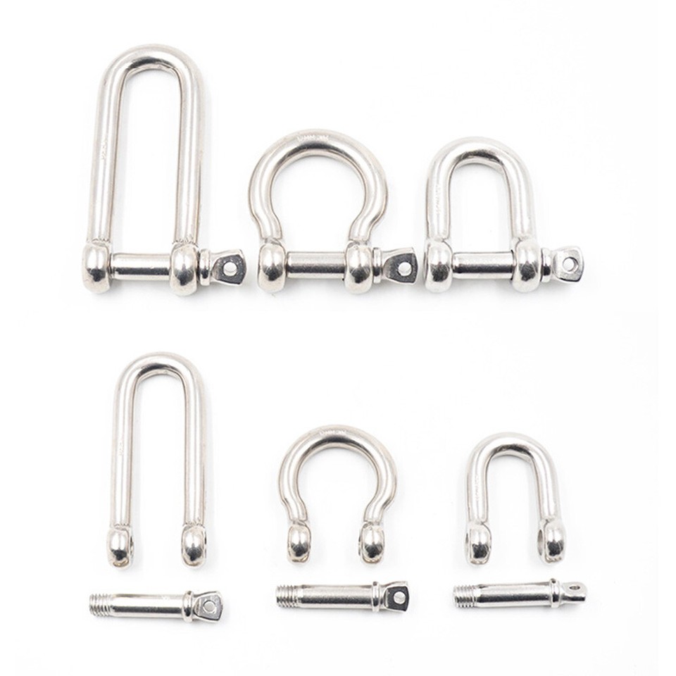 D-shackle 304 Stainless Steel Bow Shackles Chain Link Pin Tow Rigging ...