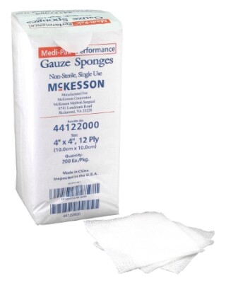 Medi-Pak Performance Gauze Sponge Cotton 12-Ply 4X4In Sq - Pack of 200 ...