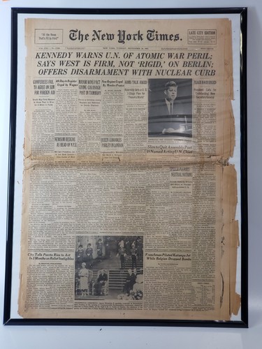 RARE New York Times September 26 1961 Cuban Missile Crisis Kennedy ...
