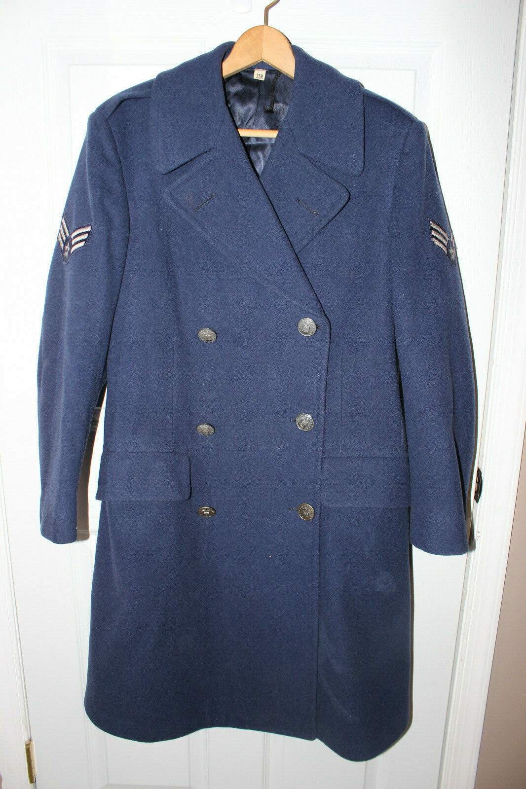Vintage US Air Force Coat Officers Blue Wool Peacoat 35 Reg 40's 50's ...