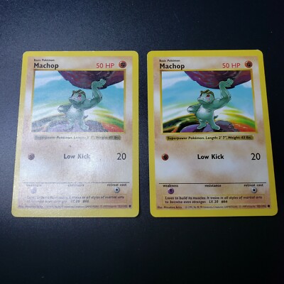 Lot of (2) 1999 Pokemon Shadowless Base Set Machop 52/102 | eBay