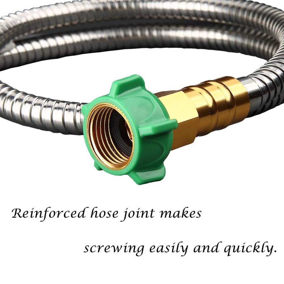 304 Stainless Steel Metal 3FT Short Garden Hose 3 Feet Flexible ...