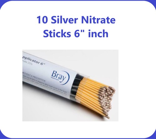 10 Silver Nitrate Sticks 6" Caustic Individual Sticks, Double Dipped ...