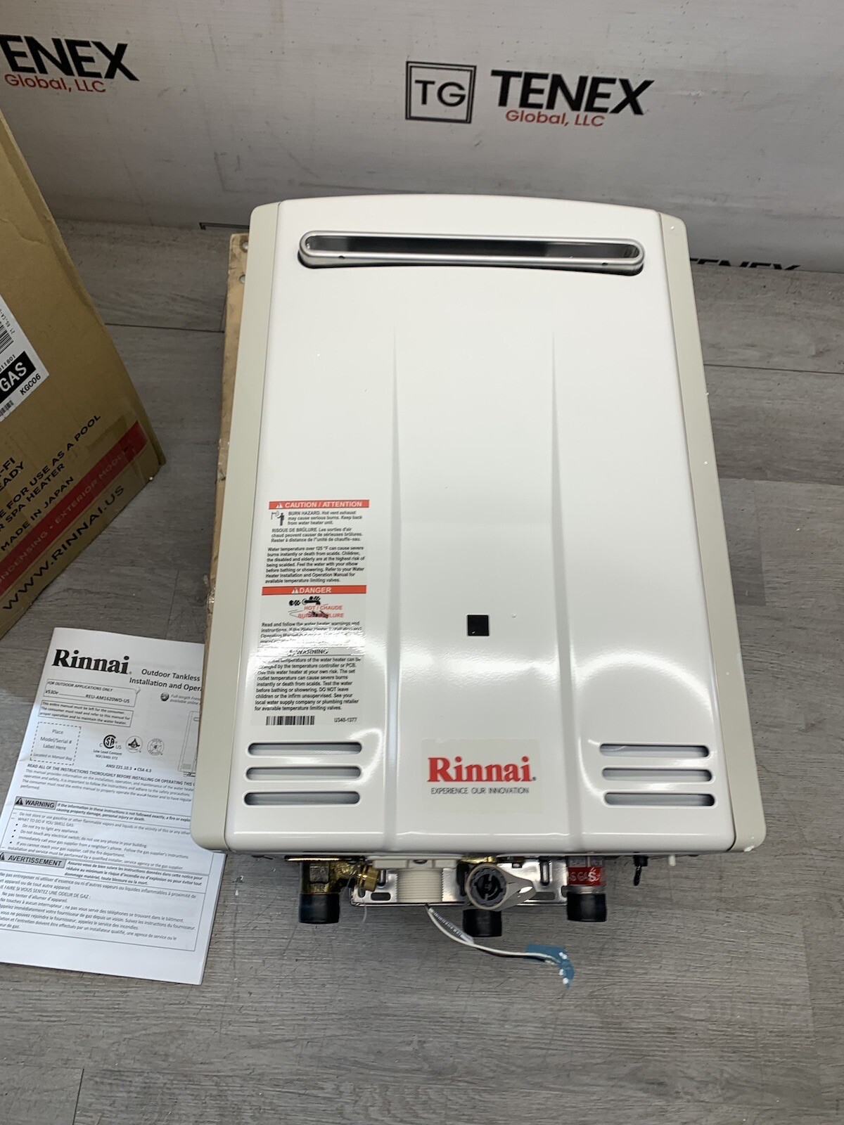 Rinnai V53DeP Outdoor Tankless Water Heater Propane Gas 120K BTU (S-11 ...