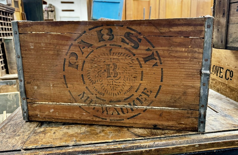 Antique Pabst Beer Wood Bottle Crate Box Case Milwaukee Wisconsin Rare ...