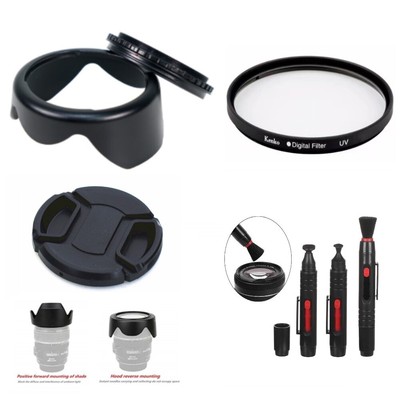 67mm Camera Bundle Reversible Lens Hood Cap UV Filter Brush Set For ...