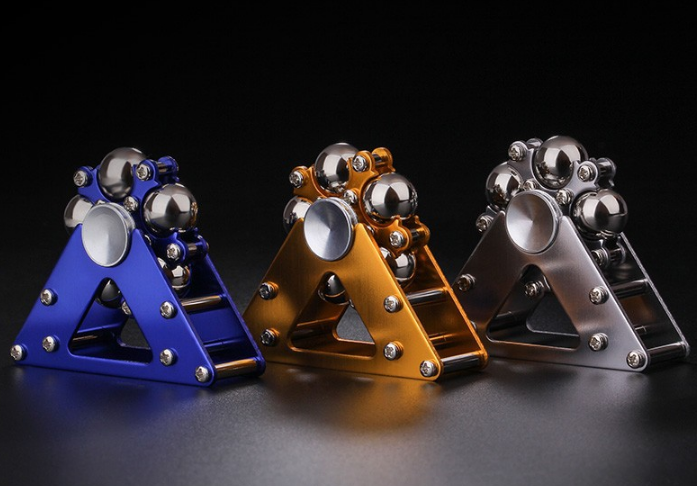 Blue Stainless Steel Hand Twisting Spinning Top Gyro Gyroscope Spinner ...