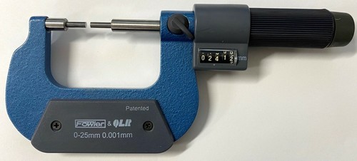 Fowler 52-218-725-0 Rolling Digital Counter Spline Micrometer, 0-25mm ...