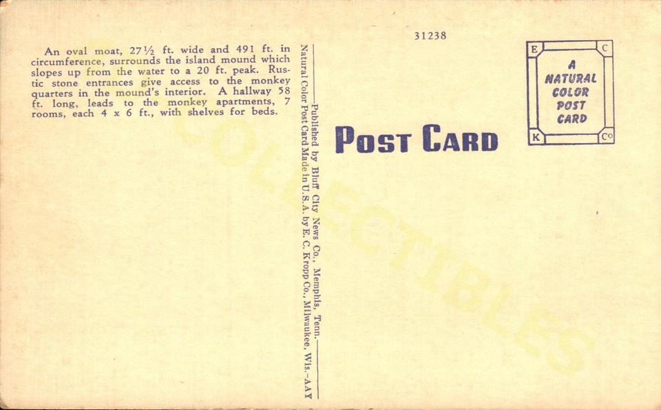 Vintage postcard Monkey Mound at Overton Park Memphis Tennessee ...