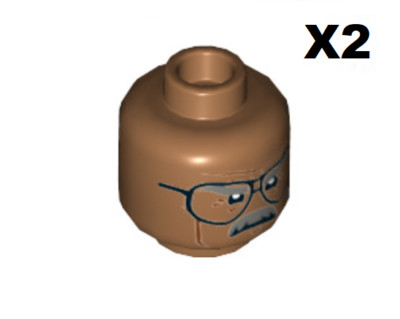 Lego ® Lot 2 Tête Minifig Commissioner Gordon Minifigure Plain Head ...