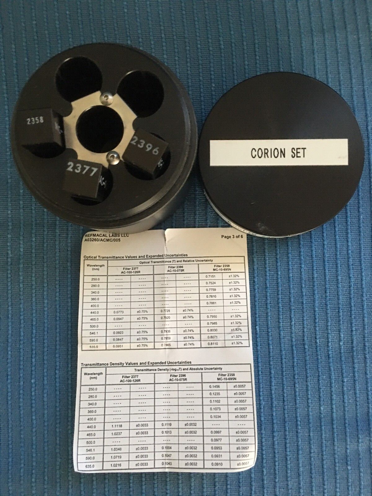 Corion spectrophotometer standards set from 250.0nm to 635.0nm | eBay