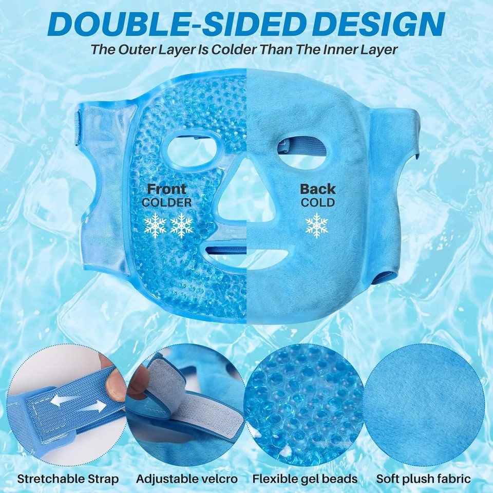 Ice Pack Cold Face Eye Masks Reduce Face Puff, Dark Circles, Reusable ...