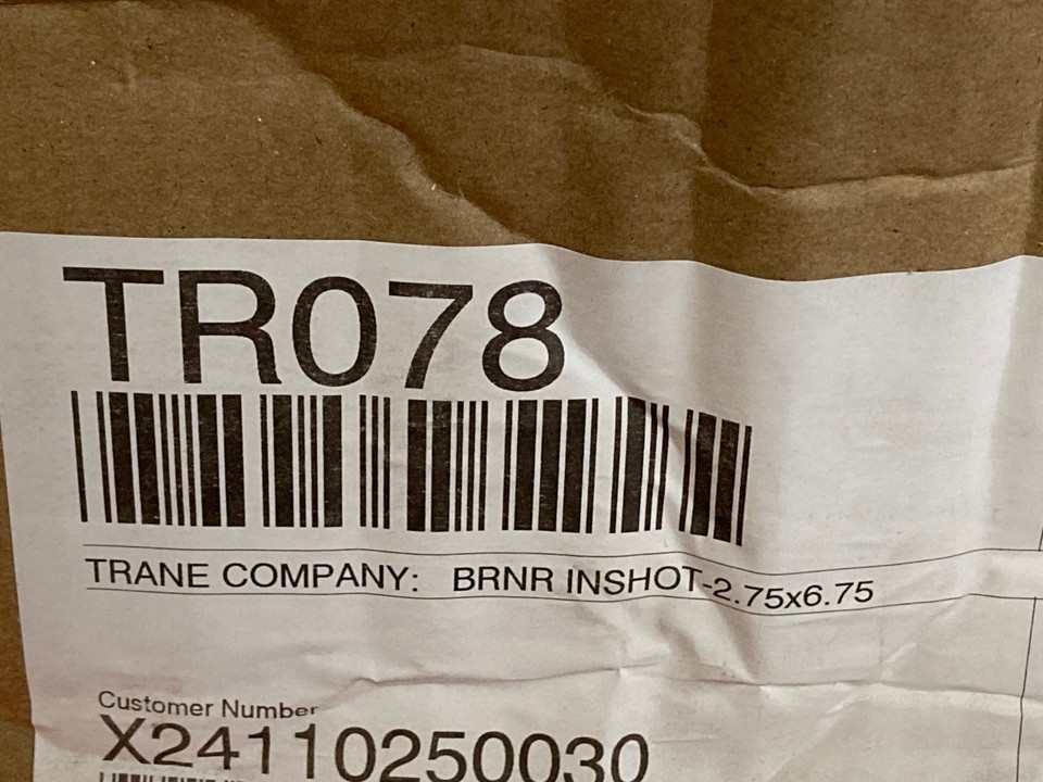 Trane TR078 Stainless OEM Inshot Burner 2.75 x 6.75 for Gas Furnace ...