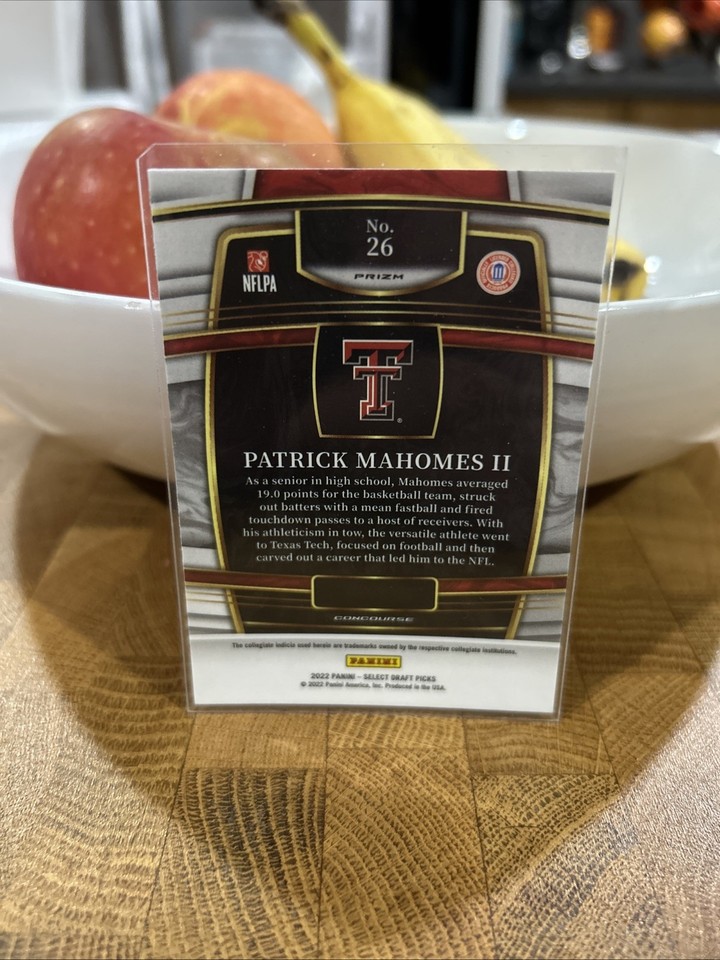 2022 Panini Select Draft Picks Patrick Mahomes Concourse Red Lazer ...
