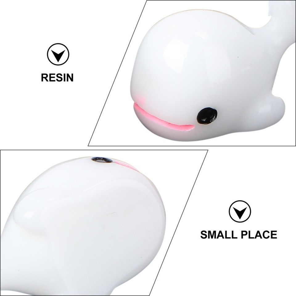 10PCS Cartoon Mini Whale Micro Landscaping Small Whale Decor (White ...
