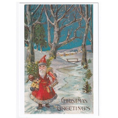 Dutch Santa Christmas Postcard 10x15cm Christmas Tree & Presents Used ...