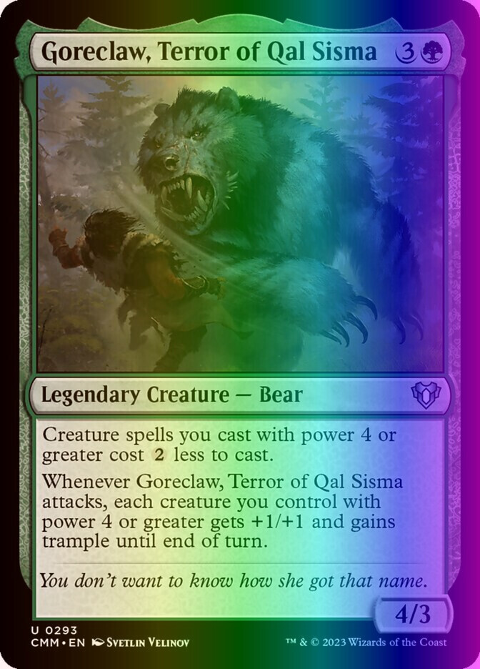 MTG Goreclaw, Terror of Qal Sisma (293/1173) Commander Masters LP FOIL ...