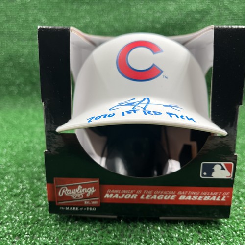Chicago Cubs Autographed Edward Howard Matte White Mini Helmet W ...