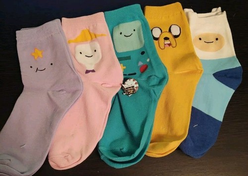 5pk Adventure Time Socks Finn Jake Beemo Bubblegum L.S.P + Free ...