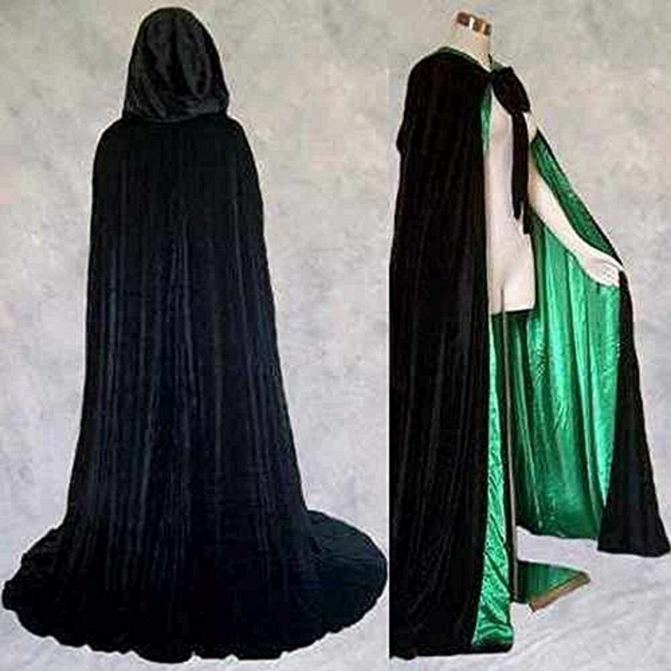 Hooded Velvet Cloak lined in Satin Luxury Cape Fashion Vampire Costume ...