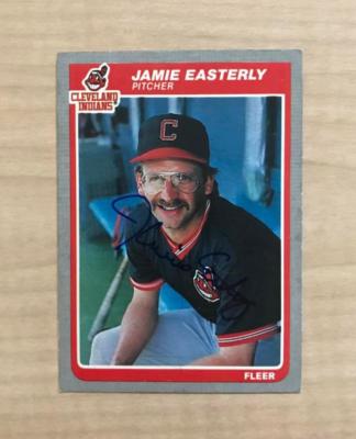 JAMIE EASTERLY CLEVELAND INDIANS SIGNED AUTOGRAPHED 1985 FLEER CARD ...