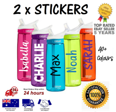 2 x Water Bottle NAME LABELS STICKERS Personalised Kids School Lunch ...