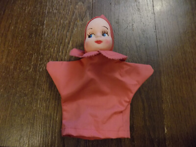 Vtg Hand Made Fabric Stuffed Puppet unique Painted Face Primitive Mid ...