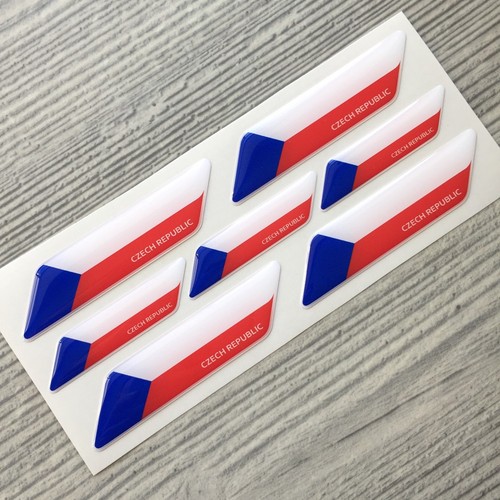 Czech Republic flag 3d domed emblem decal sticker car tuning | eBay