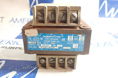 Impervitran Control Transformer B100PU15 0.100 KVA 230/460 to 115 volt ...
