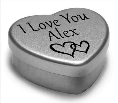 I Love You Alex Mini Heart Tin Gift For I Heart Alex With Chocolates or ...