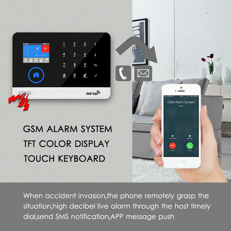 Smart Life WIFI GSM Wireless Home Security Burglar Alarm System ...