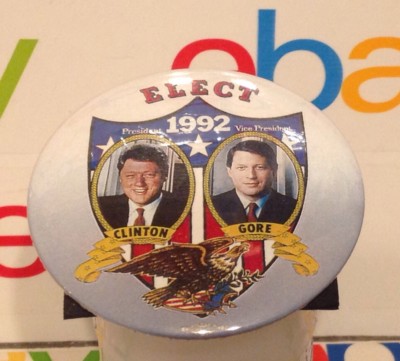 1992 Elect CLINTON & GORE '92 Political Democratic Campaign Button | eBay