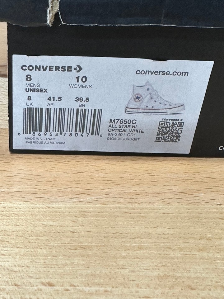 Converse All Star Chuck Taylor Men's Shoes - High Top White M7650C | eBay