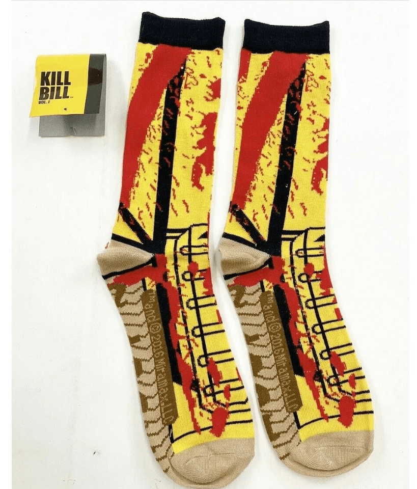NWT Kill Bill Vol. 1 Socks Loot Crate Exclusive Yellow Blood Splatter ...