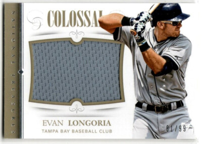 2014 National Treasures Baseball Colossal Evan Longoria JERSEY RAYS 81/ ...