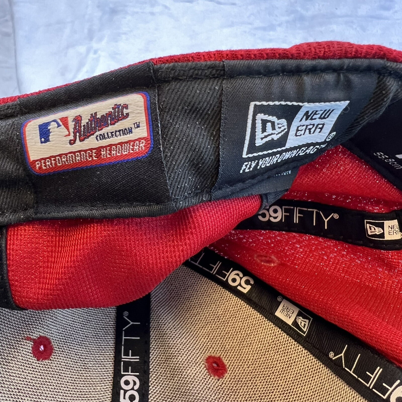 Phillies Hat Cap Mens Size 7 Red Blue Fitted New Era MLB Baseball Adult ...