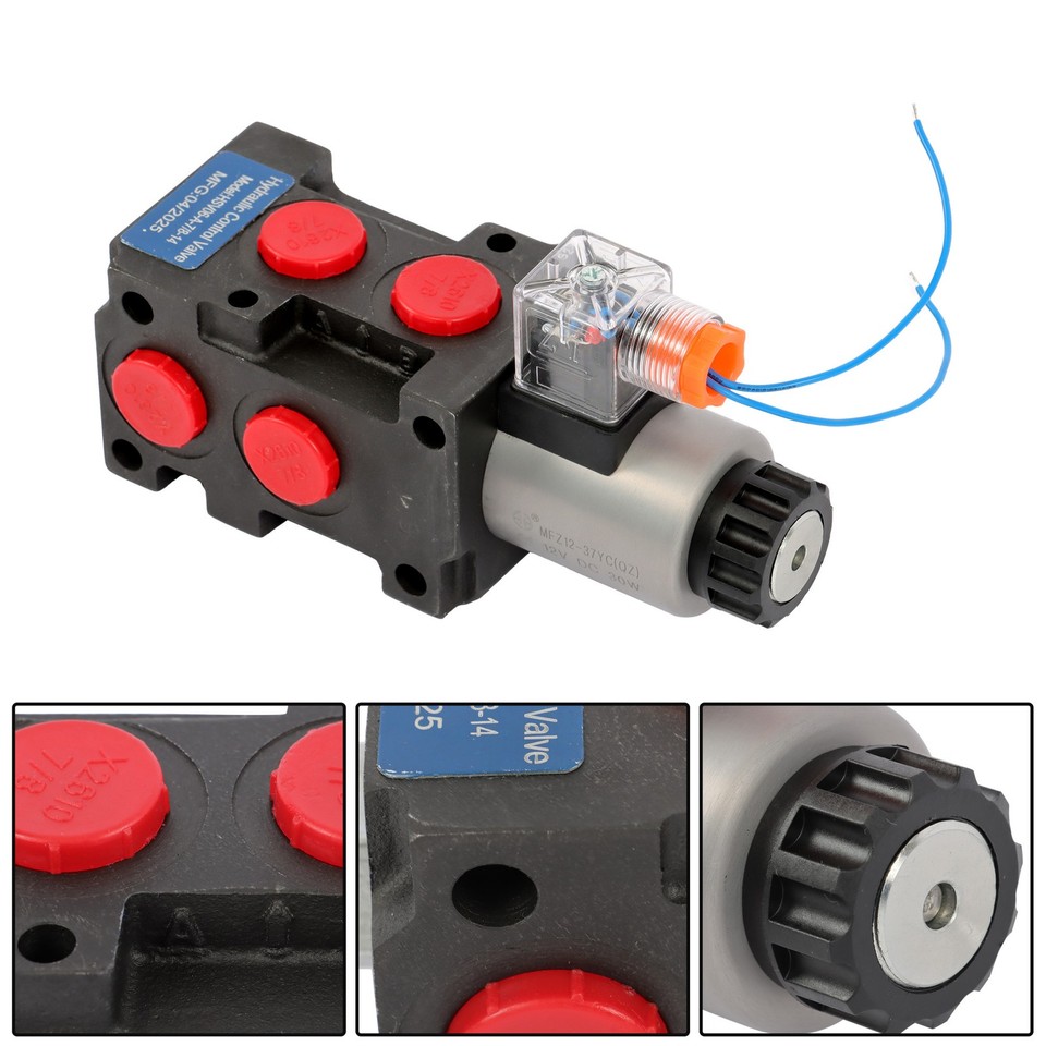 LABLT 6 Port 12V DC 13GPM Hydraulic Solenoid Selector Diverter Valve 3 ...