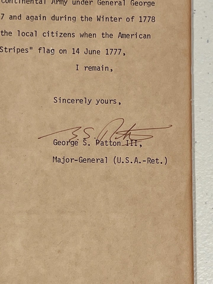 HAND SIGNED Major General George S Patton IV Official Letter | eBay