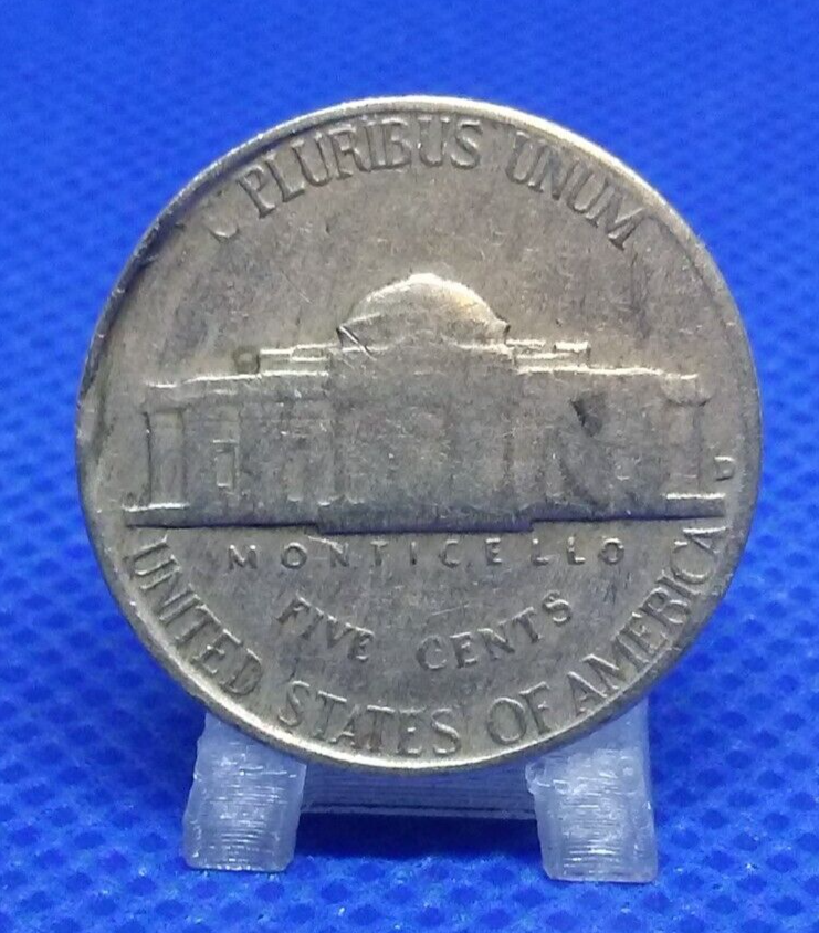 1958 D Jefferson Nickel Mint Error - Defective Planchet, Loss Before ...